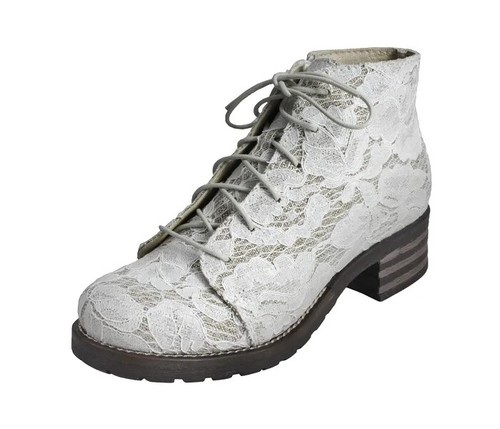 *Brako* NEU Stiefeletten Military Gr. 40 Schnür Booties weiss Made in ...