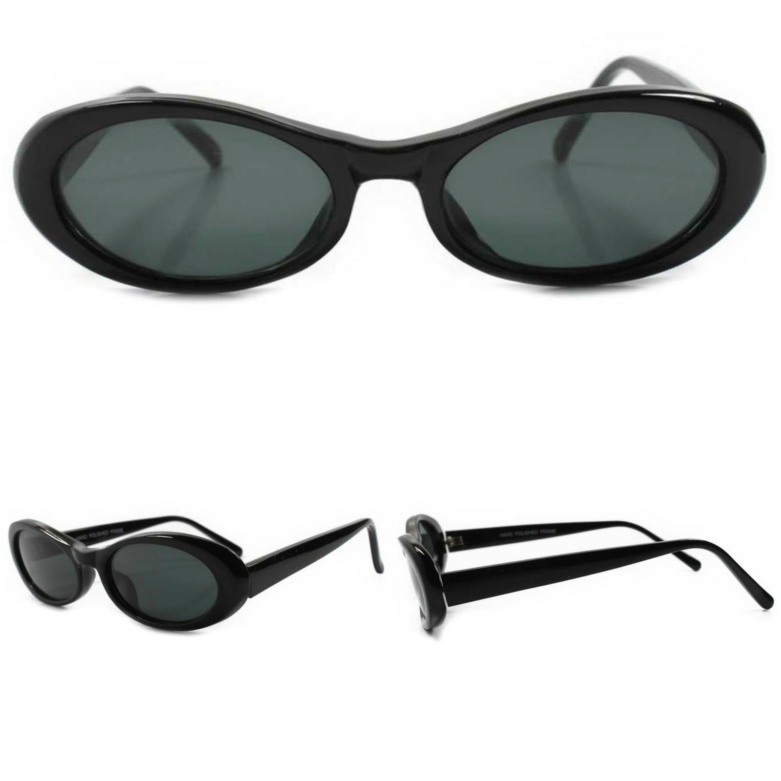 Classic Genuine Vintage 90s Old School Deadstock Black Frame Oval ...