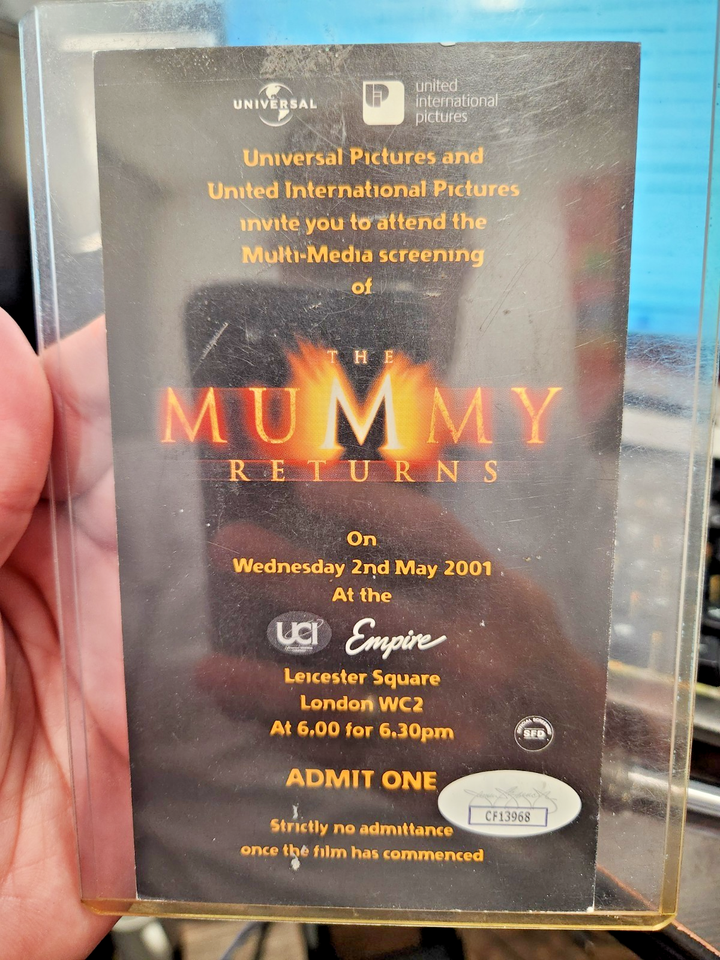 The Mummy Returns Movie Screening Ticket Signed Fraser Hannah Velasquez ...