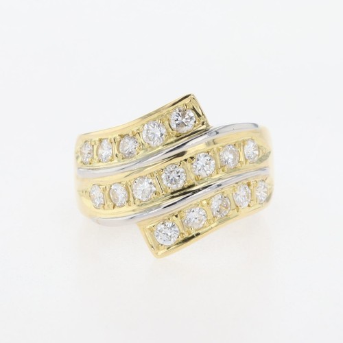 melee diamond design ring YG YellowGold Platinum Ring Ring 18K Pt900 ...