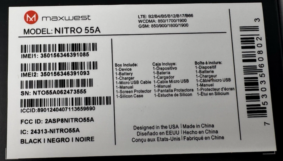 MaxWest Nitro 55A 2GB Ram 16GB Storage (GSM Unlocked) Dual SIM | eBay