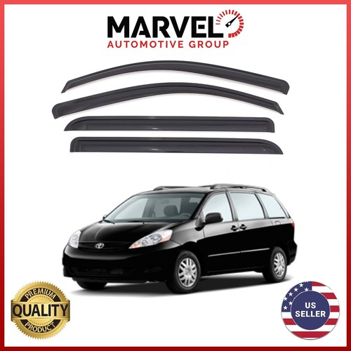 Out-Channel Window Vent Visor Rain Guards Deflectors for Toyota Sienna ...