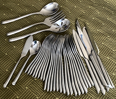 Lot 35 pc Food Network MINT Stainless Flatware Fork Spoons Knife ...