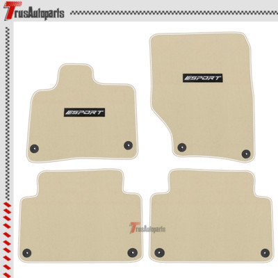 Fits 07-15 Audi Q7 Beige Car Floor Mats Carpet Nylon Front Rear & Sport ...
