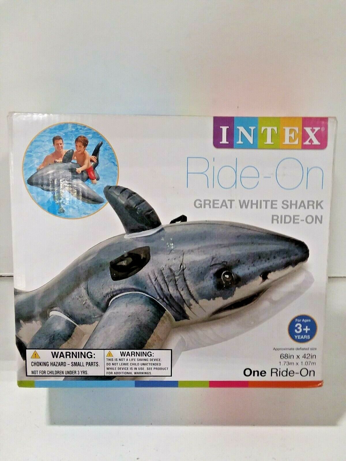 BRAND NEW Intex Ride-On Great White Shark 68"X42" Ages 3+ | eBay