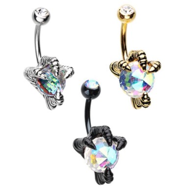 DRAGONS CLAW BELLY BUTTON RING NAVEL PIERCING BODY JEWELRY (14G 3/8 ...
