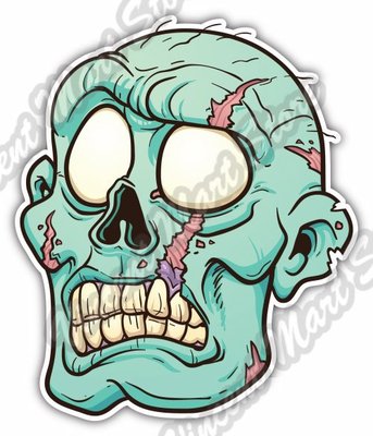 Zombie Head Monster Dead Gift Car Bumper Tool Box Vinyl Sticker Decal 4 ...
