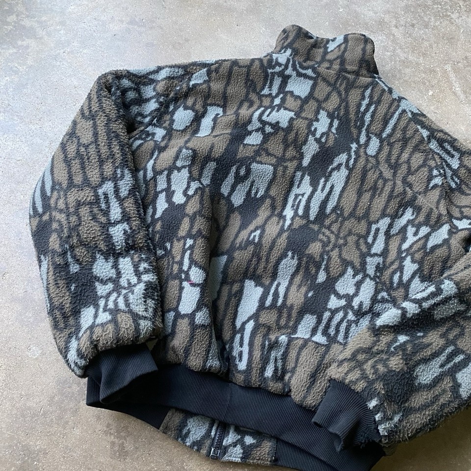 VTG CABELAS Berber Fleece Windshear Full Zip Jacket Outfitter Camo ...