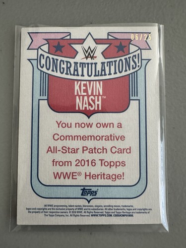 KEVIN NASH 2016 Topps Heritage WWE NWO All-Star Blue Commemorative ...