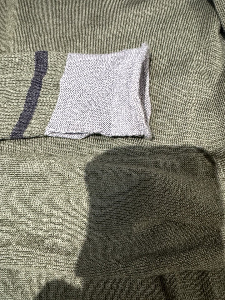 Findra Merino Wool Elsie Hooded Jumper Size Small - Moss Green And Dove ...