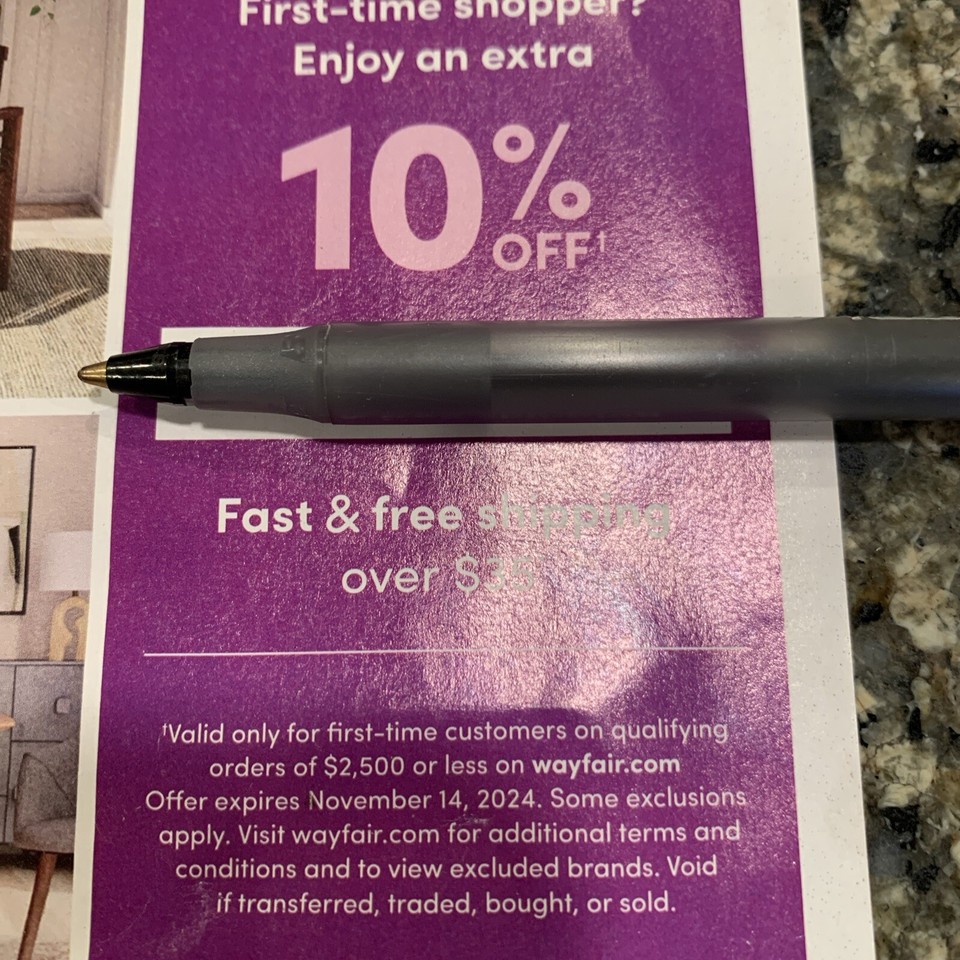 Wayfair 10% OFF First Time Qualifying Order Coupon Discount Code Exp 11 ...