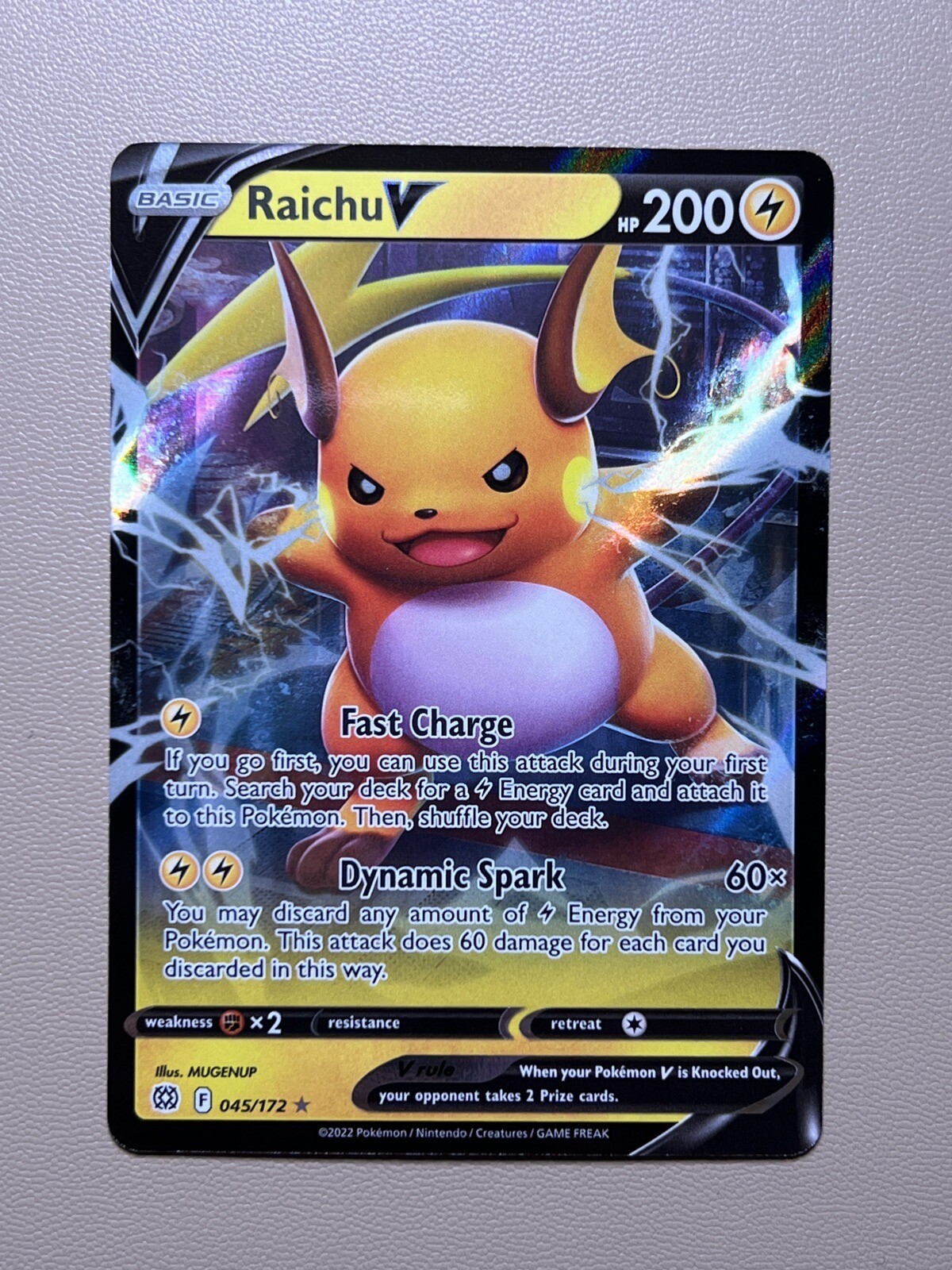Pokémon TCG Raichu V Sword & Shield: Brilliant Stars 045/172 Holo Ultra ...