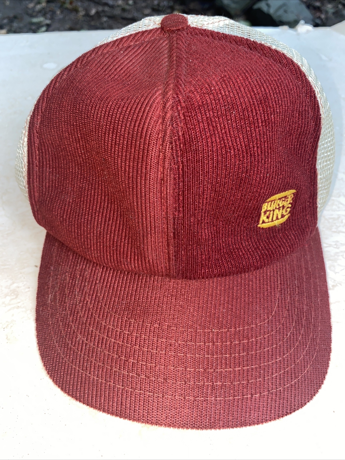 Vintage USA MADE Burger King Uniform Trucker Hat Snapback Cap Maroon | eBay