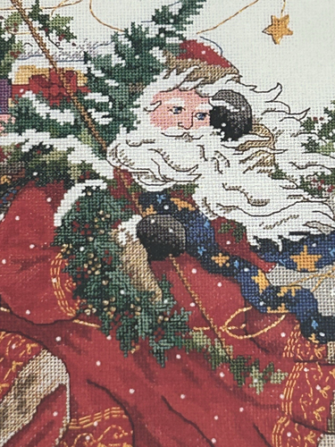 Dimensions Windswept Santa Gold Collection 8449 Counted Cross Stitch ...