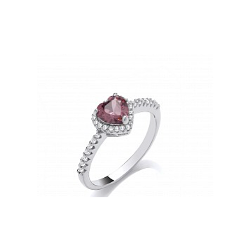 Sterling Silver Mid Rouge & Cz Heart Ring | eBay UK