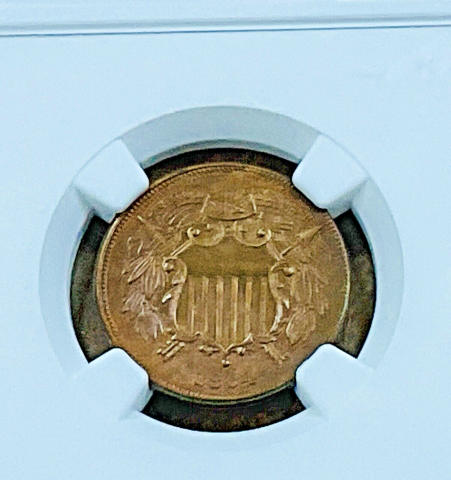 1864 "Small Motto" Variety Two Cent Piece 2C - NGC Uncirculated Details ...