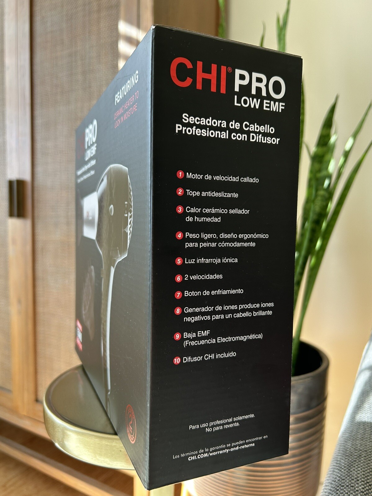 CHI GF1505 Pro Low EMF 1500W Professional Hair Dryer with Diffuser for ...