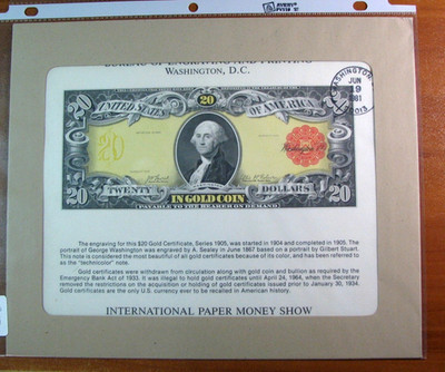 Philatelic and Numismatic Card NSC14 1981 International Paper Money ...