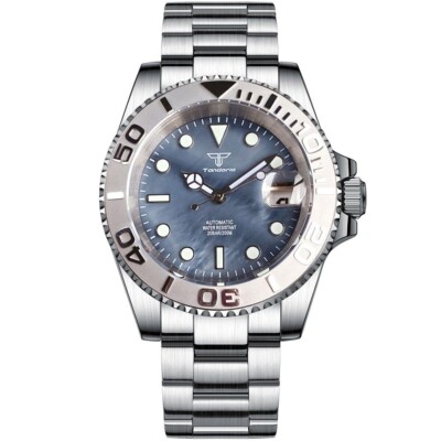 40mm Tandorio Watch Men Blue MOP Dial 200m Waterproof NH35 Automatic ...