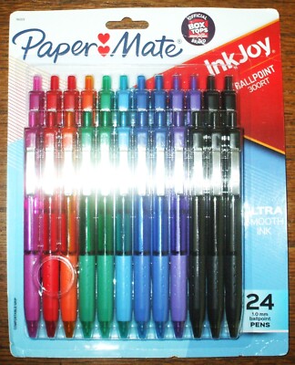 PAPER MATE Ink Joy 24 Assorted Retractable Gel Pens Ballpoint 1.0 mm ...