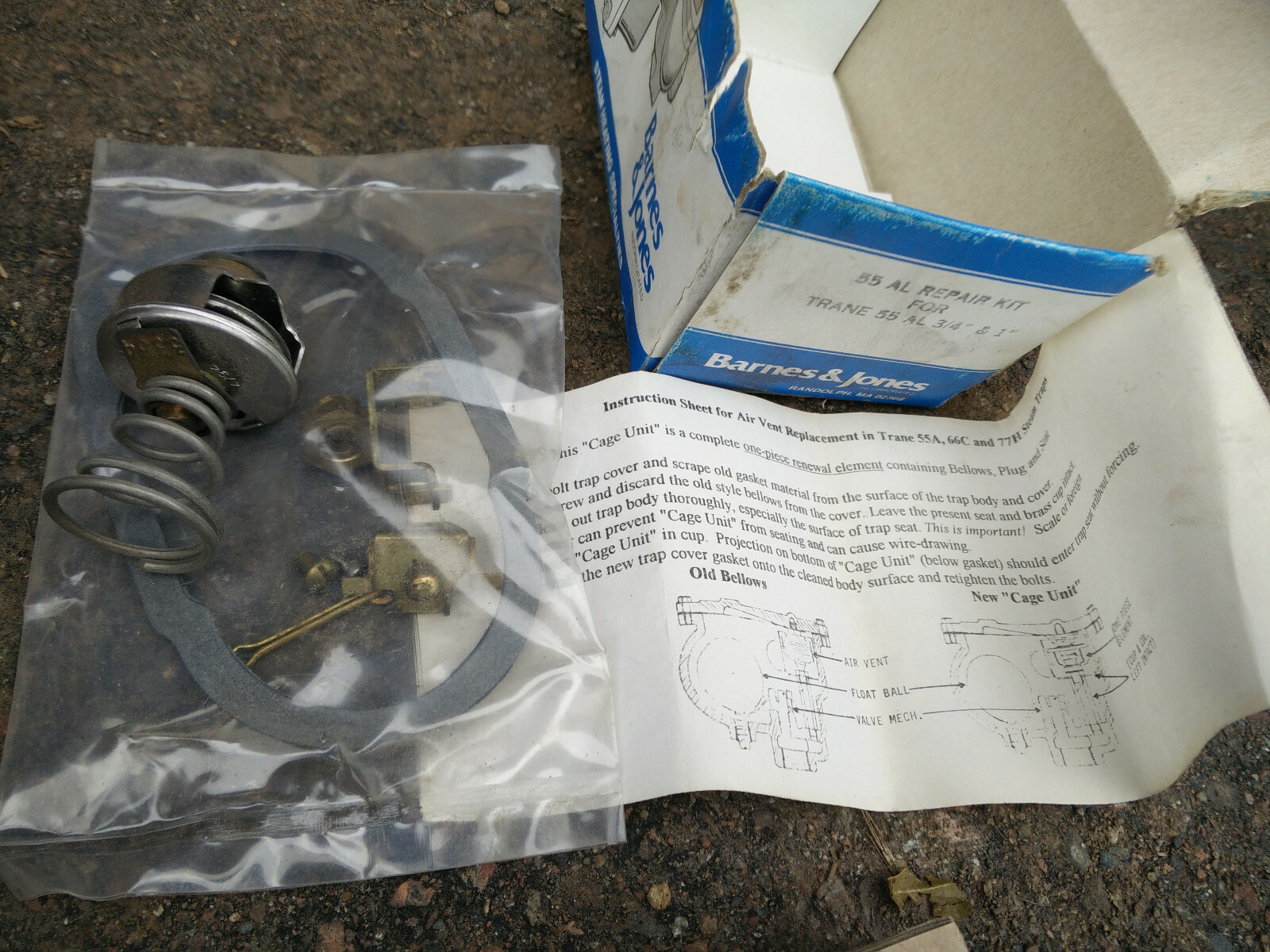 Barnes and Jones 55 AL partial? repair kit 3/4 & 1" steam boiler water ...