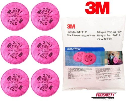 3M 2091 P100 Replacement Particulate Respirator Filter 6000 7000 FF-400 ...