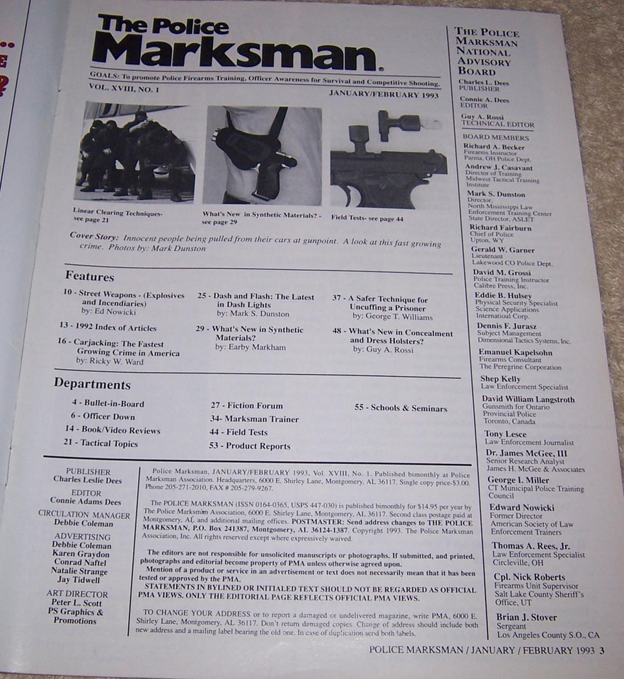 The Police Marksman Magazine January/February 1993 Car Jacking | eBay