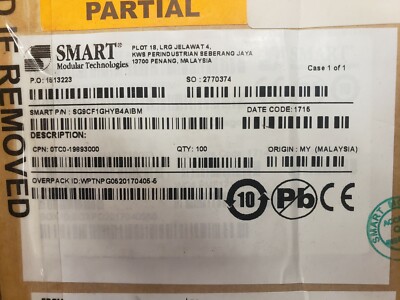 New - Smart Modular - SG9CF1GHYB4AIBM - Smart Modular CF Card XL 1GB ...