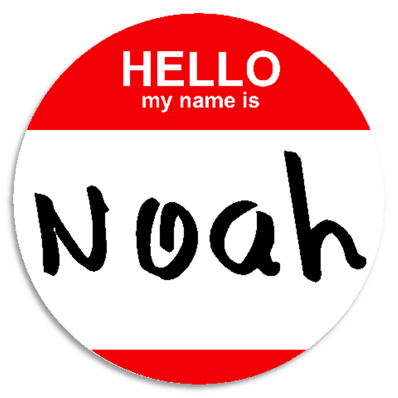 Hello My Name Is Noah - 3 Pack Circle Stickers 3 Inch - Custom Nametag ...