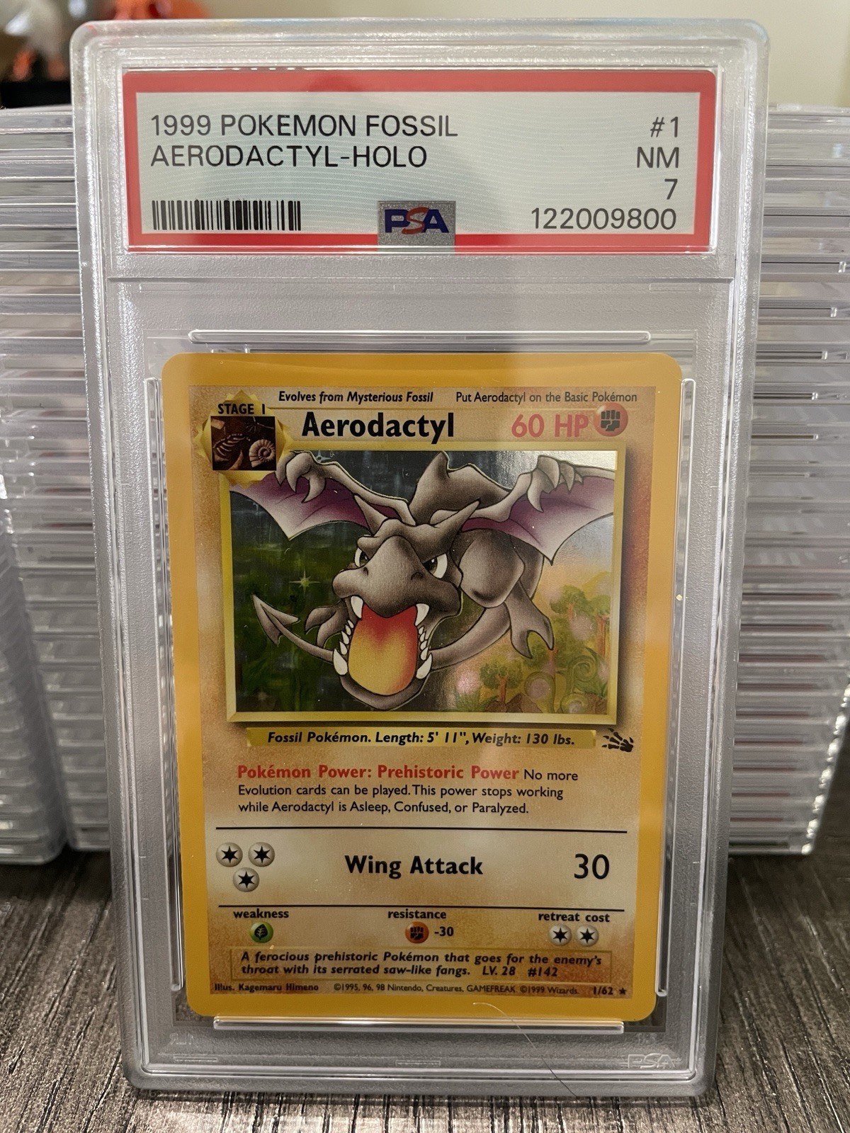 Pokémon TCG Aerodactyl Fossil Holo Rare Card 1/62 PSA 7 NM | eBay
