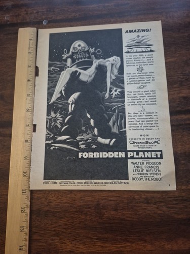 Forbidden Planet Movie Promo Ad Clipping Original Vintage Magazine ...