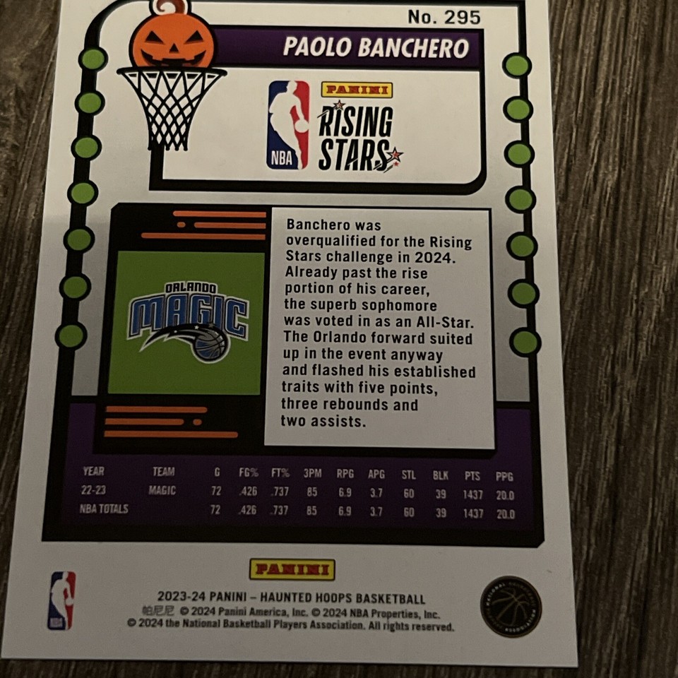 2023-24 Panini Haunted Hoops Paolo Banchero #295 Slime Parallel | eBay