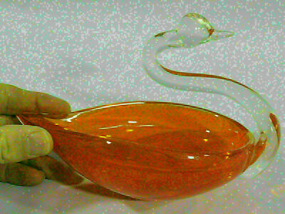 Vintage Ardco Art Glass Swan Goose Bird Candy Dish Hand blown Japanese ...
