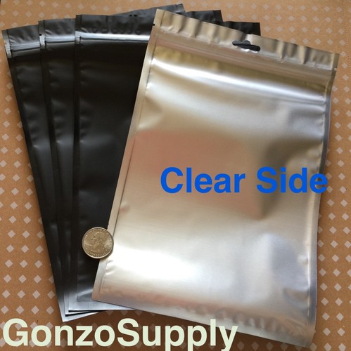 600PC 6x9 Black Clear Ziplock Mylar Bags Coffee Seeds Crafts Gifts ...
