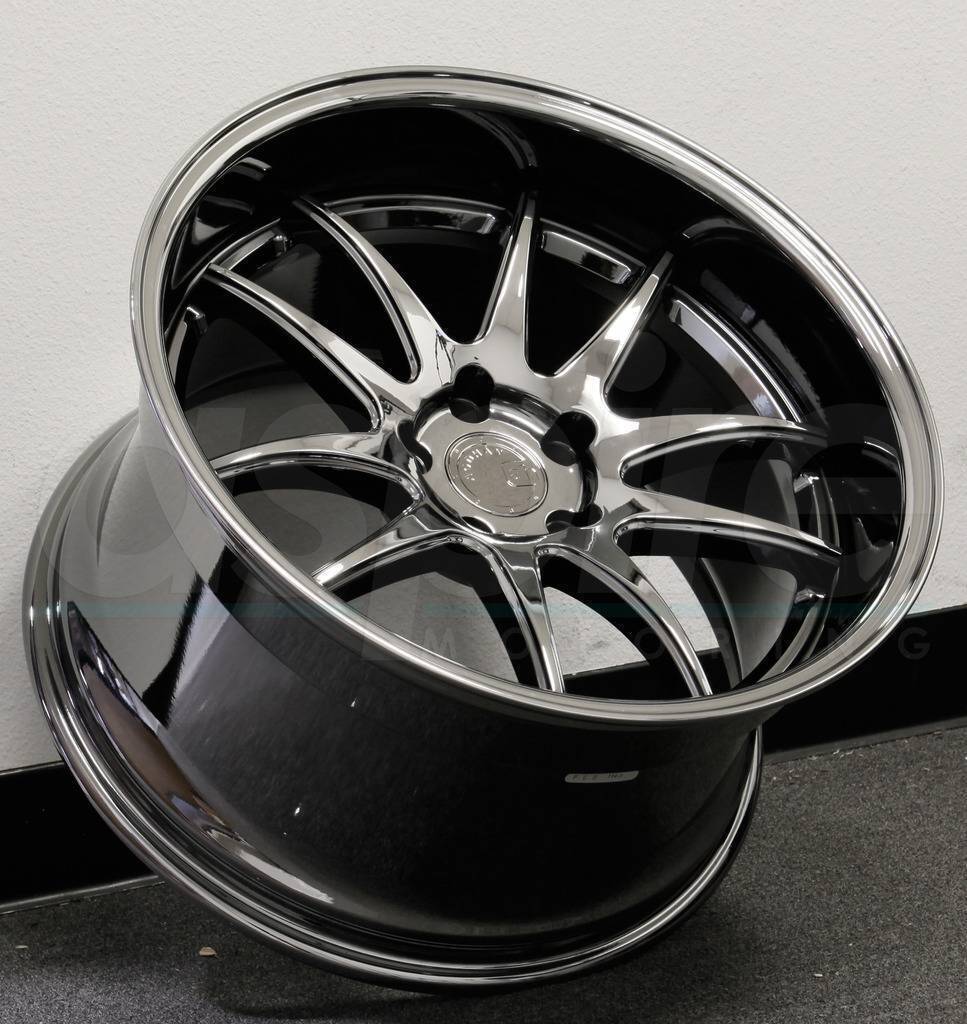 19" AodHan DS02 Wheels 19x9.5 +15 / 19x11 +15 5x114.3 Black Chrome Rims ...