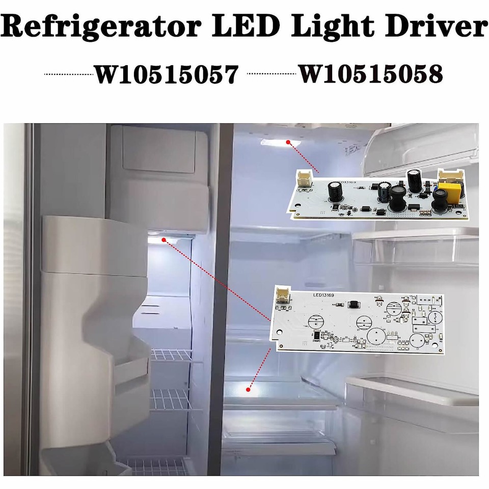 W10515058 W10515057 For whirlpool kenmore refrigerator led light,3pcs ...
