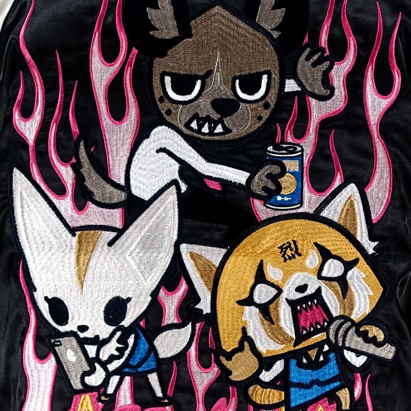 Sukajan Aggressive Retsuko Haida Sanrio Aggretsuko Satin Embroidery ...