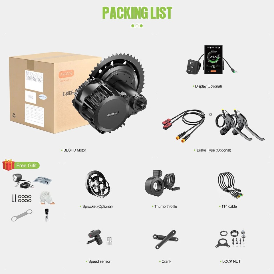 BAFANG BBSHD BBS03 52V 1000W Mid Drive Motor Conversion Kit 68/100 ...