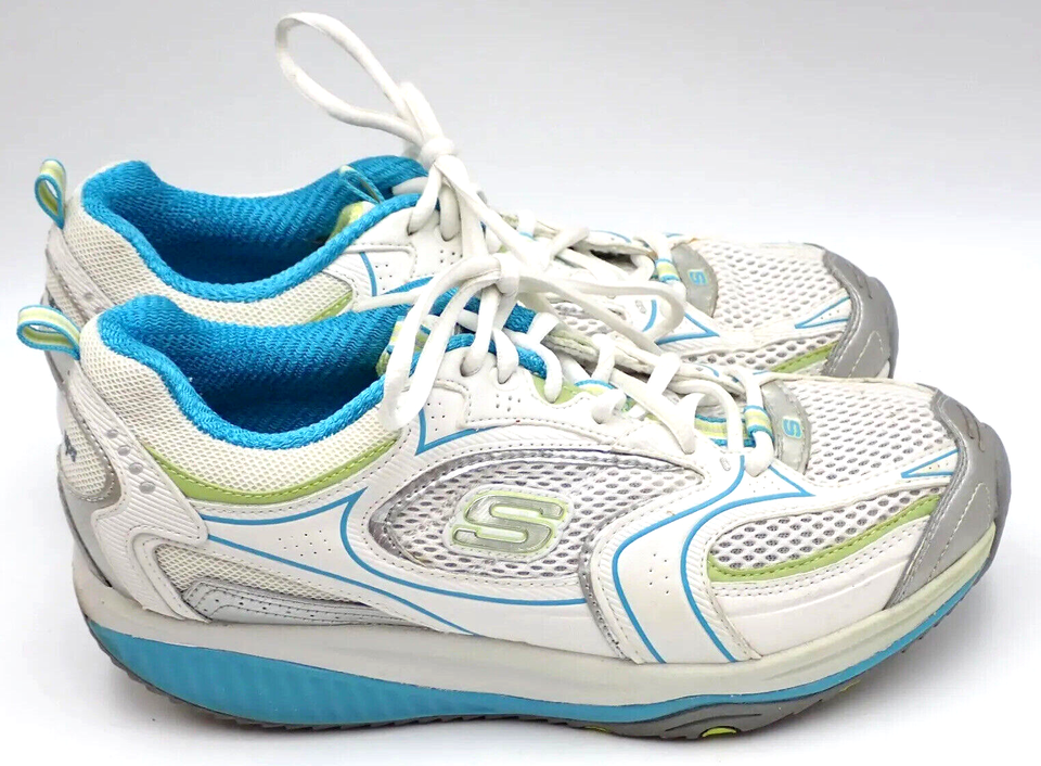 Skechers Women's Shape Ups Shoes Rocker Bottom Walking Toning Blue ...