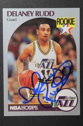Delaney Rudd Utah Jazz Autograph 1990 Hoops Basketball Signed ROOKIE ...