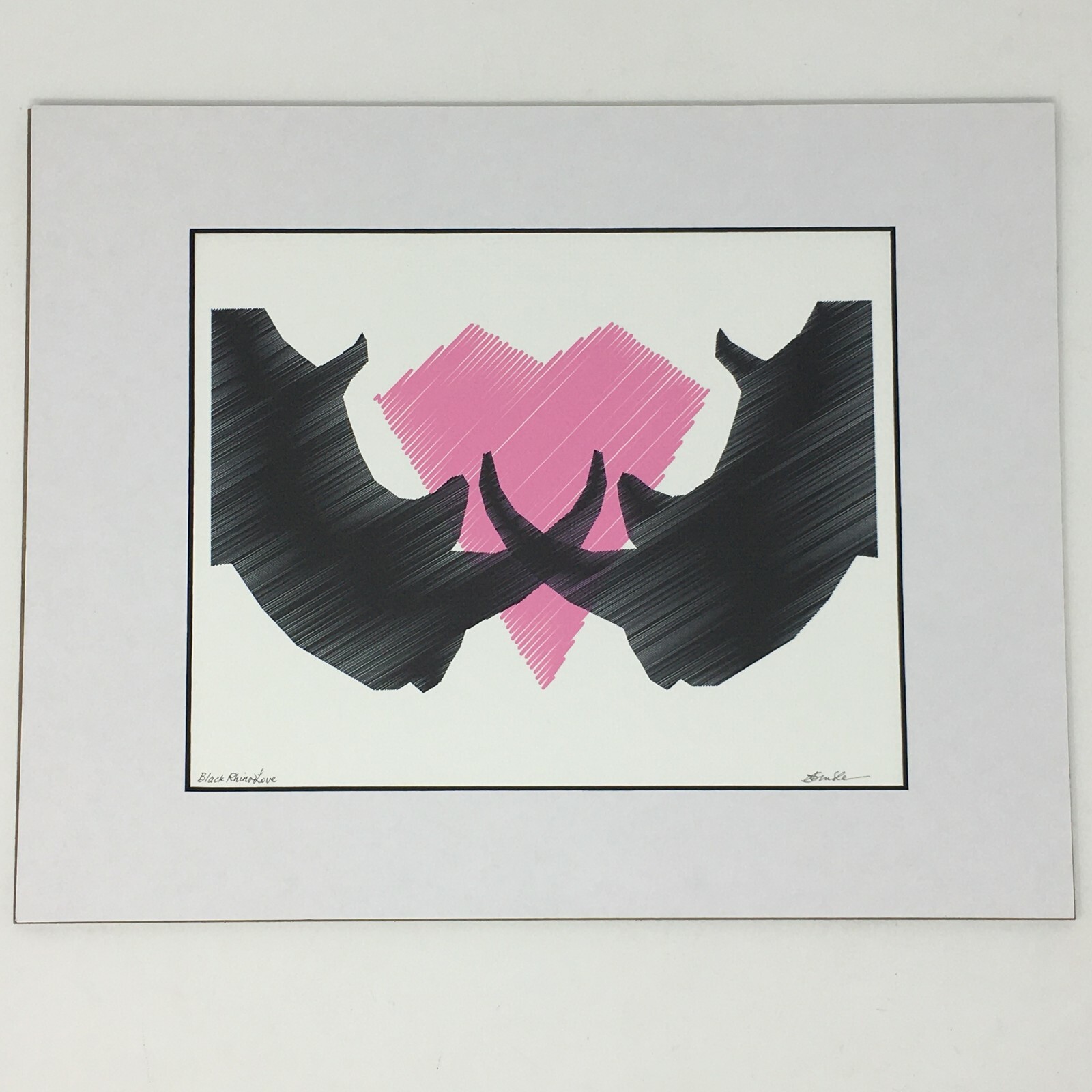 Black Rhino Love PNW Art Painting Print By Amanda Gamble 11x14 Matted ...