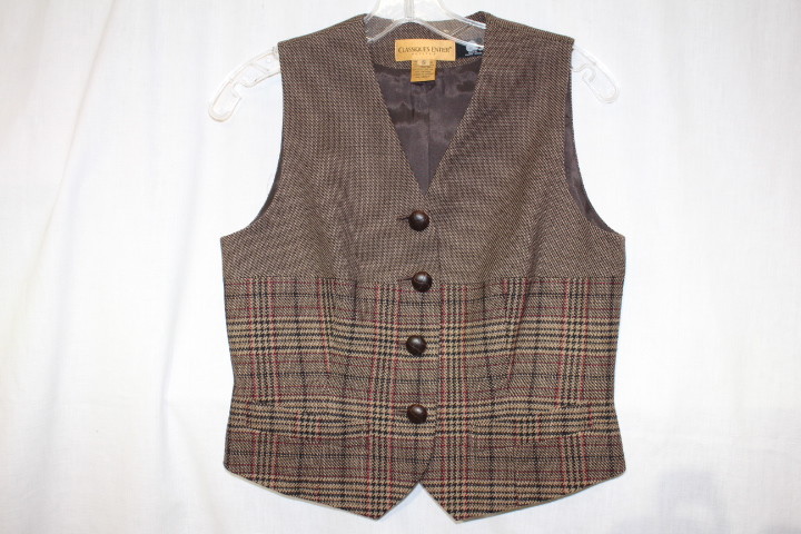 CLASSIQUES ENTIER Petites 100% Wool Pleated Pant & Matching Vest Womens ...