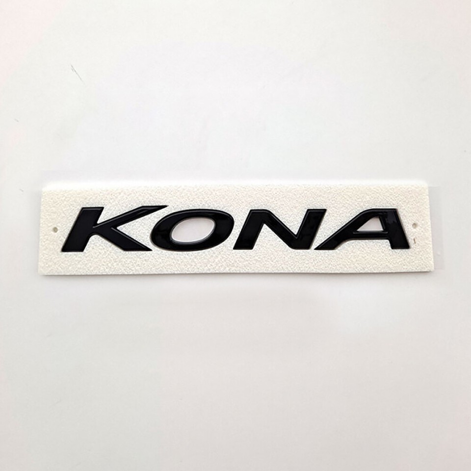 Black High glossy Front or Rear or KONA Logo Emblem (Fits: 2018 2021 ...