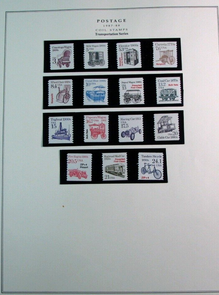 US Stamp Album Page Scott# 2225 & Etc. Transportation Series 1986-88 ...