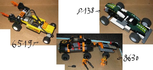 LEGO 3 SETS 6519 TURBO TIGER + 8138 VOITURE A FRICTION + 8630 AGENTS ...