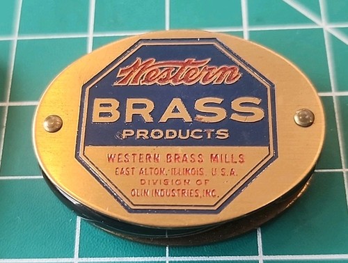 Vtg Western Brass Mills Products Magnifying Glass w/Case Olin Ind ...