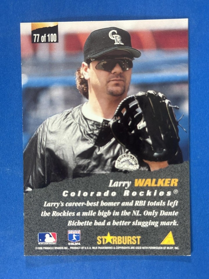 1996 Pinnacle Starburst Artist's Proofs #77 Larry Walker Colorado ...