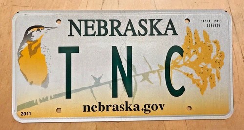 NEBRASKA BIRD VANITY LICENSE PLATE " T N C " TNC TOM TED TIM COLLINS ...