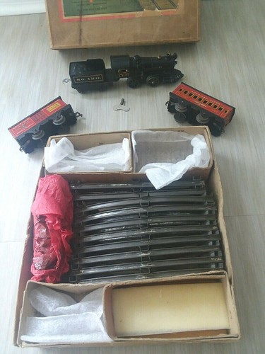 vintage American Flyer WIND UP Toy Train Set in Original Box; 13 Loco ...