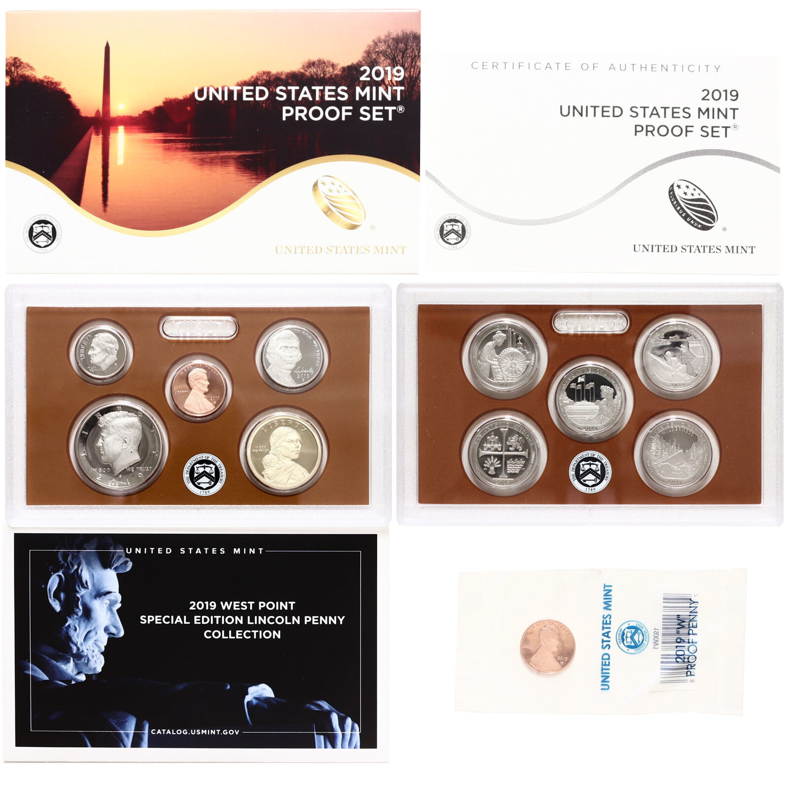 2019 S Proof Set Original Box & COA 11 Coins CN-Clad WITH W CENT | eBay
